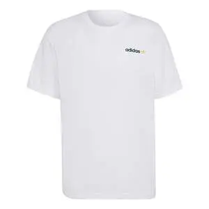 Adidas Originals Back Sailboat Pattern Alphabet Printing Loose Round Neck Short Sleeve White T-shirt - Multi-color