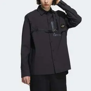 Adidas Originals Chest Solid Color Long Sleeves Shirt Black