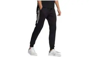 Adidas Neo Side Stripe Solid Color Bundle Feet Sports Pants/trousers/joggers Black - Multi-color