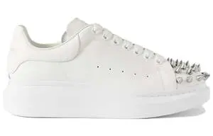 Alexander McQueen Leather Spike Larry Sneakers - White