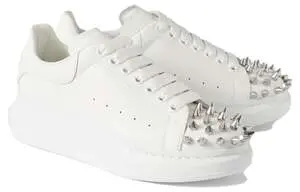 Alexander McQueen Leather Spike Larry Sneakers - White