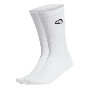Adidas Originals Ribbed Crew Socks White - Multi-color