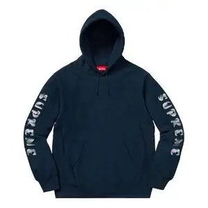 Supreme Fw18 Gradient Sleeve Hooded Sweatshirt - Navy