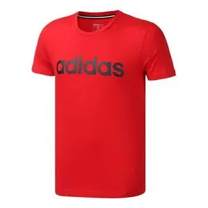 Adidas Neo M Esntl Lg T 1 Sports Printing Logo Round Neck Short Sleeve - Red