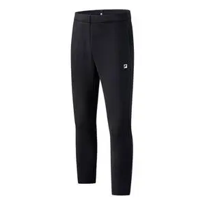 FILA Athletics Knit Straight Solid Color Gym Sports Pants Black - Dark Black