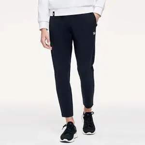 FILA Athletics Knit Straight Solid Color Gym Sports Pants Black