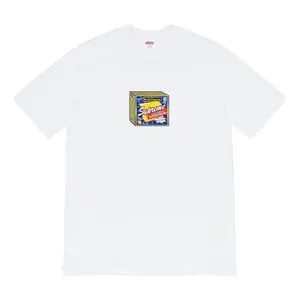 Supreme Fw19 Week 7 Cheese Tee Printing Short Sleeve - White