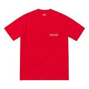 Supreme Ss19 Mesh Stripe Pocket Tee Short Sleeve - Red