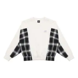 NEW BALANCE Casual Colorblock Crew Neck Top Asia Sizing 'white Black - White/black