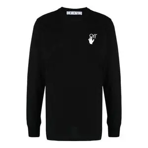 Off-White Fw21 Logo Arrow Pattern Round Neck Long Sleeves