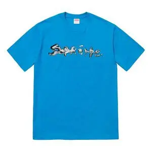 Supreme Fw18 Fw18 Liquid Bright Logo Tee - Blue
