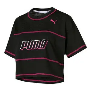PUMA Alphabet Logo Printing Mesh Training Short Sleeve T-shirt