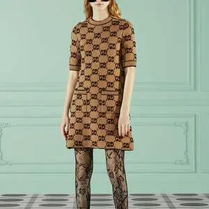 Gucci Gg Wool Bouclé Jacquard Dress