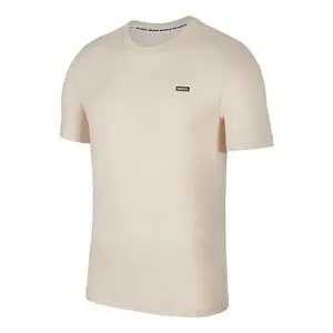 Nike F.c. Dri-fit Solid Color Logo Round Neck Short Sleeve Creamy White T-shirt - Multi-color