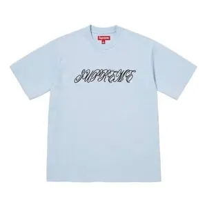 Supreme Ss26 Raised Script S/s T-shirt - Light Blue
