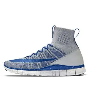 Nike Nike Free Flyknit Mercurial High Top Sneakers Grey/blue