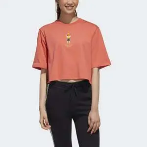 Adidas Neo Casual Sports Graphic Print Cropped Tee