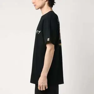 A BATHING APE Embroidered Japan Culture Ape Head T-shirt - Black