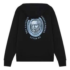 NEW BALANCE Alphabet Character Printing Pattern Hooded Long Sleeves - Black