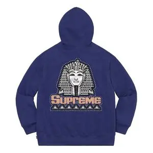 Supreme Pharaoh Studded Hoodie 'blue White Black