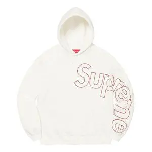 Supreme Reflective Hooded Sweatshirt - White/red