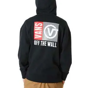 VANS Hooded Sweater With Side Zipper Detail - Black
