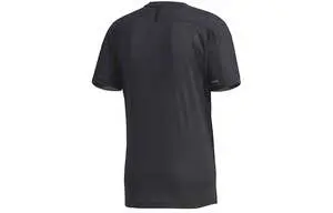 Adidas Logo Round Neck Sports Short Sleeve Black T-shirt - Default Color
