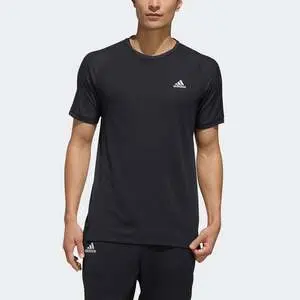 Adidas Logo Round Neck Sports Short Sleeve Black T-shirt - Default Color