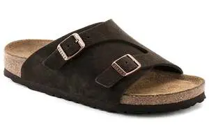 BIRKENSTOCK Zrich Soft Footbed Suede Leather Sandals - Mocha