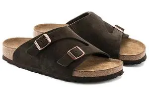 BIRKENSTOCK Zrich Soft Footbed Suede Leather Sandals - Mocha