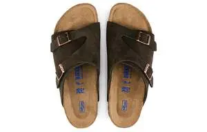 BIRKENSTOCK Zrich Soft Footbed Suede Leather Sandals - Mocha