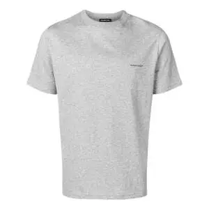 Balenciaga Small Logo Print Cotton T-shirt - Grey