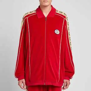Gucci Velour Taped Oversized Track Jacket