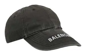 Balenciaga Washed Denim Logo Baseball Cap