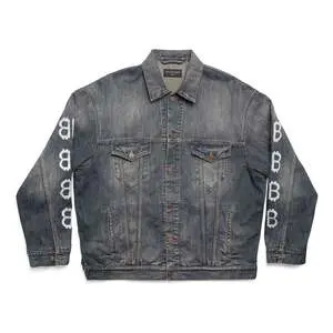 Balenciaga Crypto Large Fit Jacket - Light Blue