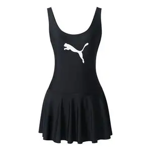 PUMA Logo One-piece Swimdress - Black