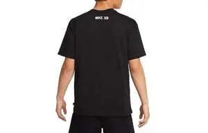 Nike Contrasting Colors Animal Pattern Printing Round Neck Casual Short Sleeve Black