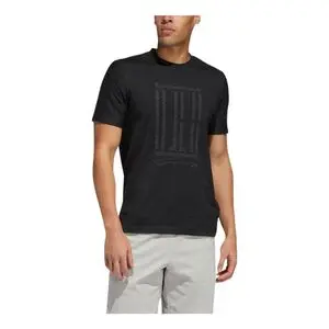 Adidas Martial Arts Series Solid Color Pattern Printing Sports Training Short Sleeve Black T-shirt - Multi-color