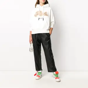Palm Angels Broken Bear Cotton Hoodie - White
