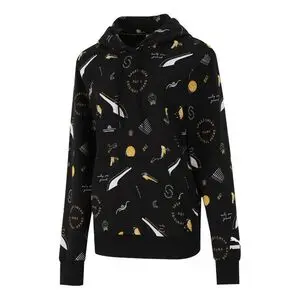 PUMA Printed Drawstring Pullover Hoodie - Black