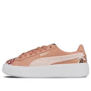 PUMA Platform Hyper Embroidered Lace Up Sneakers - Pink