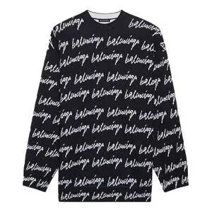 Balenciaga All Over Logo Jumper - Black