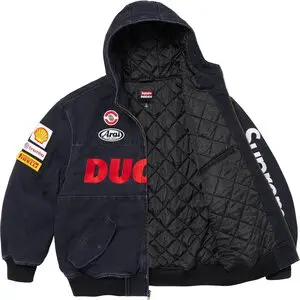 Supreme X Ducati Hooded Racing Jacket - Black/red