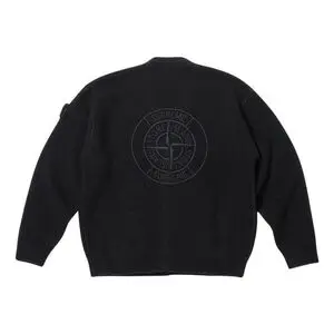 Supreme X Stone Island Boucle Cardigan Jacket - Black
