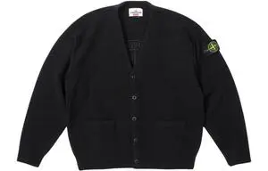 Supreme X Stone Island Boucle Cardigan Jacket - Black