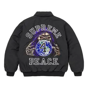 Supreme Peace Embroidered Work Jacket - Black