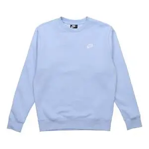Nike Athleisure Casual Sports Fleece Lined Round Neck Pullover - Blue