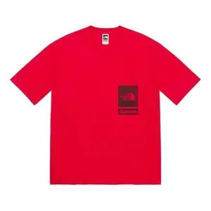 Supreme X The North Face Printed Pocket T-shirt 'red Black - Red/black
