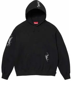 Supreme Tag Hooded Sweatshirt - Black/white