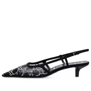 Gucci Slingback Pump With Embellished Detail - Black